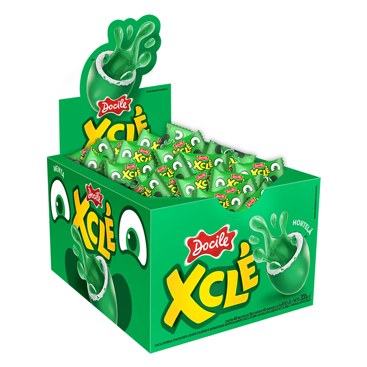 Chicle DOCILE XCLÉ x40 unidades 200gr - Menta | Casa Miguel